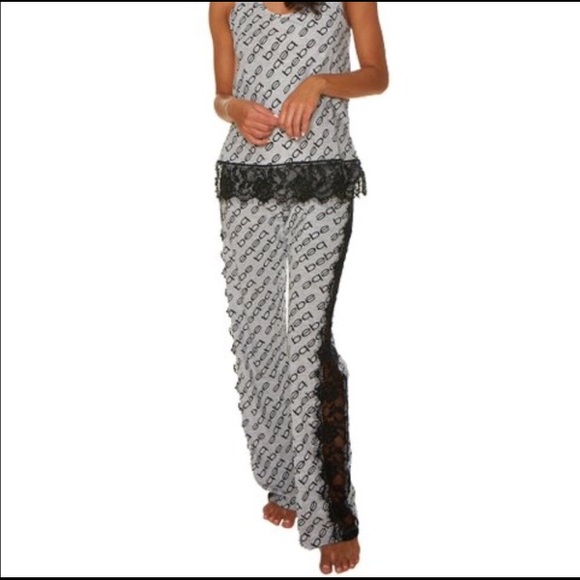 bebe | Intimates & Sleepwear | Nwt Bebe Logo Gray Pajama Lace Set ...